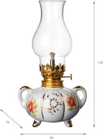 BRILAGI - Petrolejová lampa MERLIN bílá/zlatá