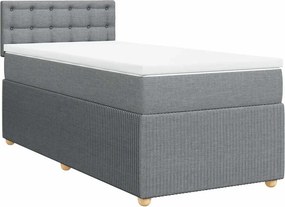 Box spring postel s matrací světle šedá 90x190 cm textil 3289625