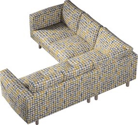 Potah na pohovku IKEA Norsborg rohová 4-místná barva modrá látka pletený vzor, vzorované