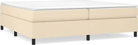 Box spring postel s matrací krémová 200x200 cm textil 3144452