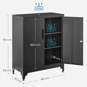 Autronic Komoda kovová AUS-E1113 Barva: Bílá