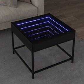 Konferenční stolek s Infinity LED černý 50 x 50 x 41 cm