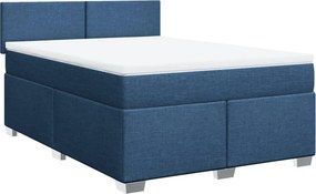 Box spring postel s matrací modrá 140x200 cm textil 3285910