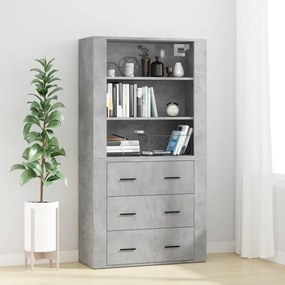 Skříň highboard betonově šedá kompozitní dřevo