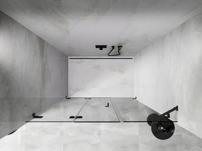 Mexen Lunar-F, skládací levé sprchové dveře 135 cm, 8mm čiré sklo, grafitový profil, 836S-135-050-95-00-L
