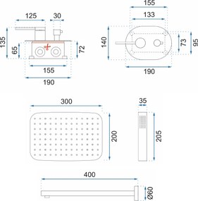 Rea Oval, podomítková sprchová sada + BOX, chromová, REA-P8415