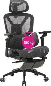 Ergonomická kancelářská židle STORM - tmavě šedá síťovina / nosnost 150 kg