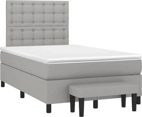Box spring postel s matrací světle šedá 120x190 cm textil 3270383