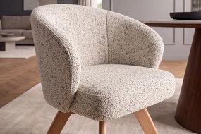 Designová otočná židle Tolinka béžová / přírodní
