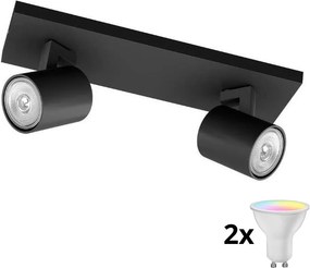 Philips - LED RGBW Stmívatelné bodové svítidlo RUNNER 2xGU10/6,5W/230V černá