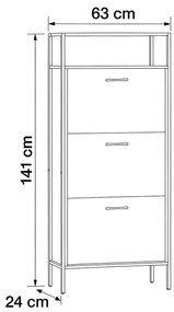 Botník LIANO - MDF, kov, hnědá Barva: Hnědá