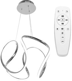 Toolight, LED závěsné stropní svítidlo 60W + dálkové ovládání APP385-CP, chromová, OSW-06901