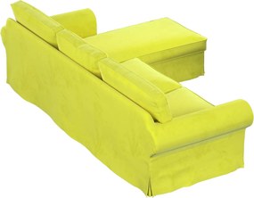 Potah na pohovku IKEA Ektorp 2-místná s lenoškou barva zelená látka lesklé, sametová