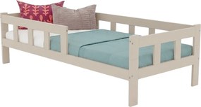 Benlemi Jednolůžko FENCE 4v1 se zábranou 90x200 cm + matrace ADAPTIC Zvolte barvu: Béžová, Zvolte zábranu: S jednou zábranou vlevo