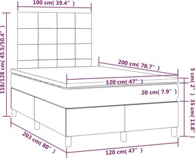 Box spring postel s matrací světle šedá 120 x 200 cm textil 3141761
