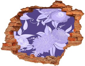 Wallmuralia Nálepka 3D díra na zeď Květinový vzor 90x70 cm
