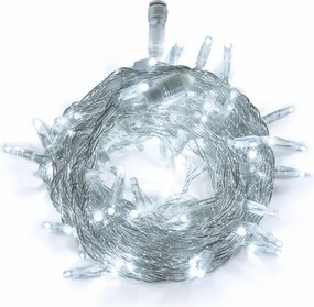 LED tekoucí světlo, 6 m, ledově bílá, 96 diod, čirý kabel IP44, 24V