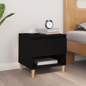 Noční stolek černý 50 x 46 x 50 cm kompozitní dřevo - Default Title