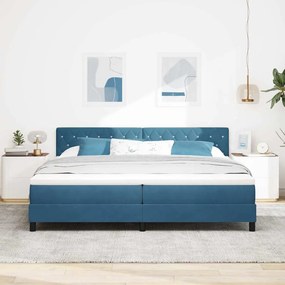 Postel s boxspringem s matrací Tmavě modrá 200 x 200 cm samet 3339132