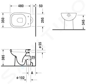 DURAVIT - D-Code Stojící WC, spodní odpad, bílá (21100100002)