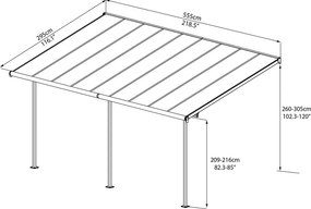 Hliníková pergola Palram Sierra 5400 antracit 3 x 5,46