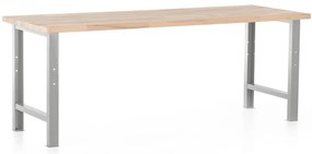 Dílenský stůl Basic, 220 x 80 cm, šedá - ral 7038