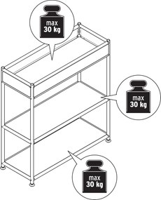 Tchibo - Kovová konzola »Cn3 Slim Line« s policí, hnědošedá