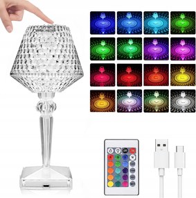 Křišťálová Led lampa Rgb 16 barev Dotyk Dálkový Ovladač Noční