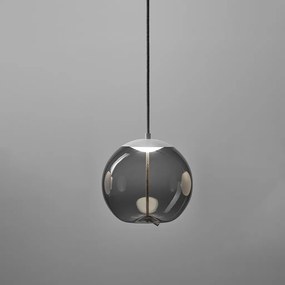 Designové skleněné svítidlo Knot Sfera Dekor: Kouřové sklo / Nerezový reflektor, Průměr: 300 mm