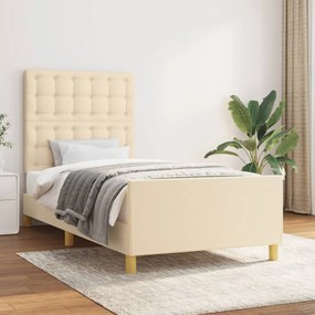Rám postele bez matrací krémově 90x200 cm textil 3125354