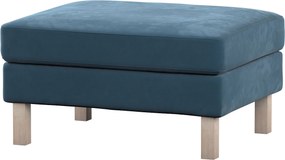 Potah na podnožku IKEA Karlstad barva modrá látka lesklé, sametová