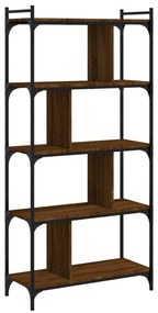 Petromila Knihovna s 5 policemi hnědý dub 76x32x158 cm kompozitní dřevo