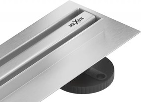 Mexen Flat nerezový sprchový žlab s rotačním 360° sifonem 60 cm, vzor SLIM, 1041060