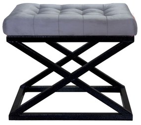 Atelier del Sofa Taburet Capraz - Black, Grey v2, Černá, Šedá