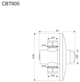 Mereo Mereo, Sprchový set s ramenem a hlavovou sprchou (CBT605, CB705E, CB485M), CBT605S