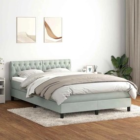 Box spring postel s matrací světle šedá 160x210 cm samet 3316503