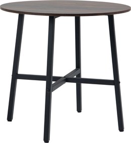 Jídelní stůl HOMCOM pro 4 osoby, moderní design do jídelny a kuchyně, ocel, hnědý, 80 x 80 x 76 cm | Aosom