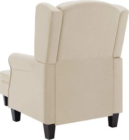 Křeslo s podnožkou krémové textil 320160