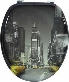 WC sedátko z MDF s víkem, potisk s motivem New Yorku 141481