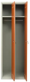 Kovová šatní skříňka s dřevěnými dveřmi, 60 x 50 x 180 cm, cylindrický zámek