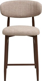 Béžová/tmavě hnědá čalouněná barová židle (výška sedáku 65 cm) Levanto – House Nordic