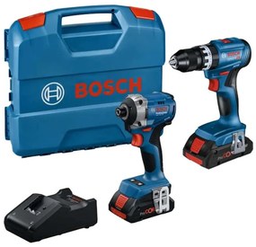 Bosch - 18V AKU sada vrtačky s příklepem GSB 18V-45 a rázového utahováku GDR 18V-215, 2x aku 4,0 Ah Li-Ion, nabíječka 0615A50069