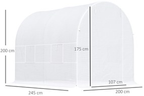Fóliový skleník Outsunny Fóliový skleník Fóliový skleník pro rostliny 245x200x200 cm | Aosom