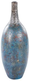 Pálená hlína Dekorativní váza 60 Modrá Zlatá PIREUS Beliani