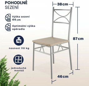 Jídelní set PAUL, 5-dílná, dubová hnědá Jurhan