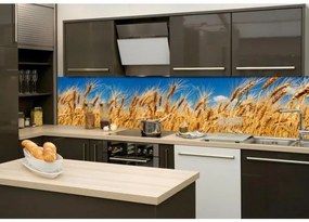 DIMEX | Fototapeta do kuchyně Pole pšenice KI-260-011 | 260 x 60 cm | modrá, žlutá