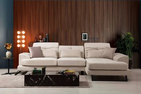 Designová rohová sedačka Heimana 308 cm ecru - pravá