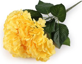 LADO Umělá kytice hortenzie Varianta: 2 žlutá světlá, Balení: 1 ks