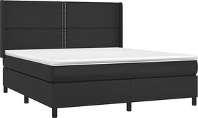 Box spring postel s matrací černá 180x200 cm umělá kůže 3132453