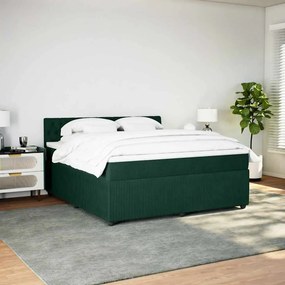 Box spring postel s matrací tmavě zelená 180x200 cm samet 3290115